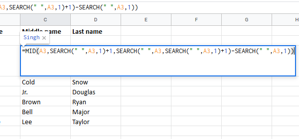 How to separate First and Last name in Excel