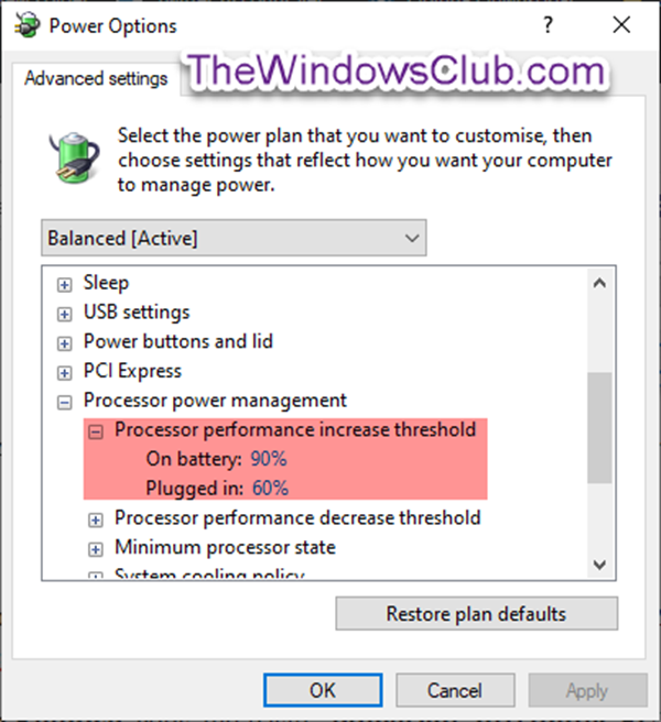 How to change or configure hidden Power Options in Windows 10