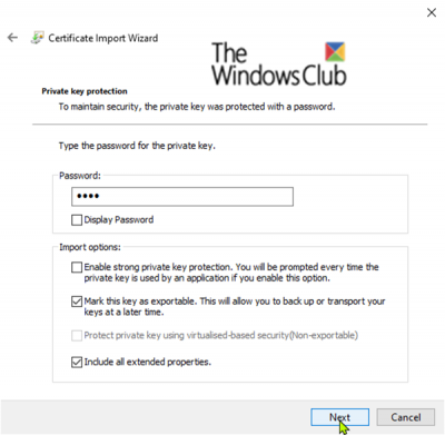Import EFS File Encryption Certificate and Key (PFX file) in Windows